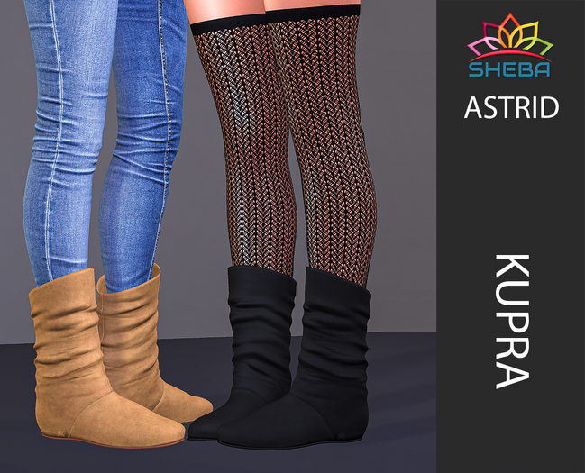 Second Life Marketplace - Astrid Flat Boots & Stockings (Fatpack) ~ Kupra